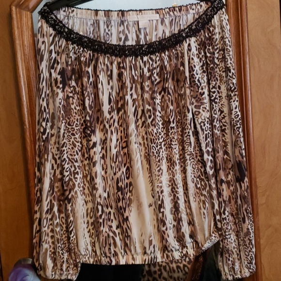 Boston Proper | Tops | Boston Proper Leopard Off Shoulder Balloon ...